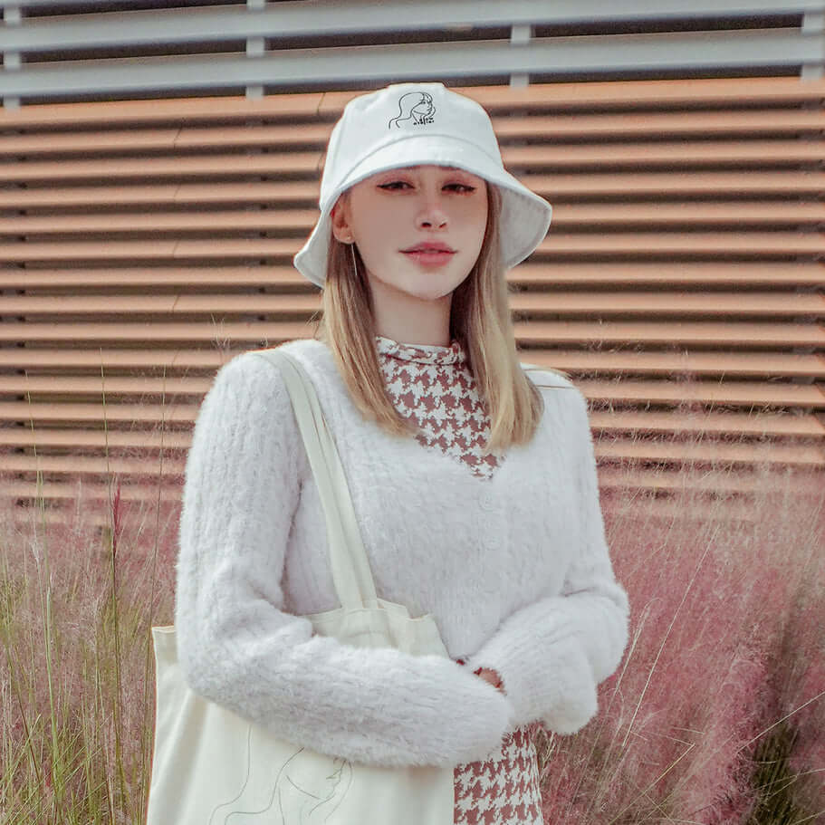 Summer Escape | white aesthetic BUCKET HAT for women